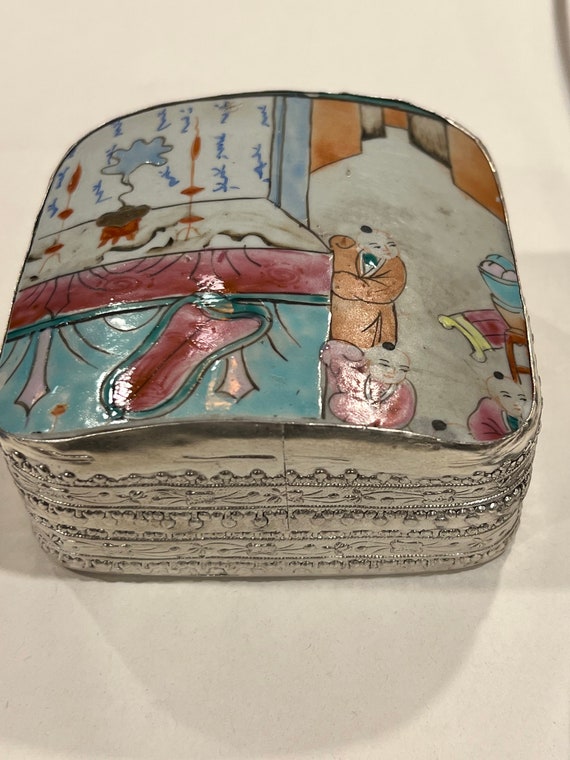 Vintage Chinese Porcelain Shard Box (1800’s) Trinket … - Gem