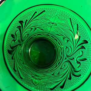 Vintage Anchor Hocking EAPG Dark Green Sandwich Juice Glass Set of 6 ...