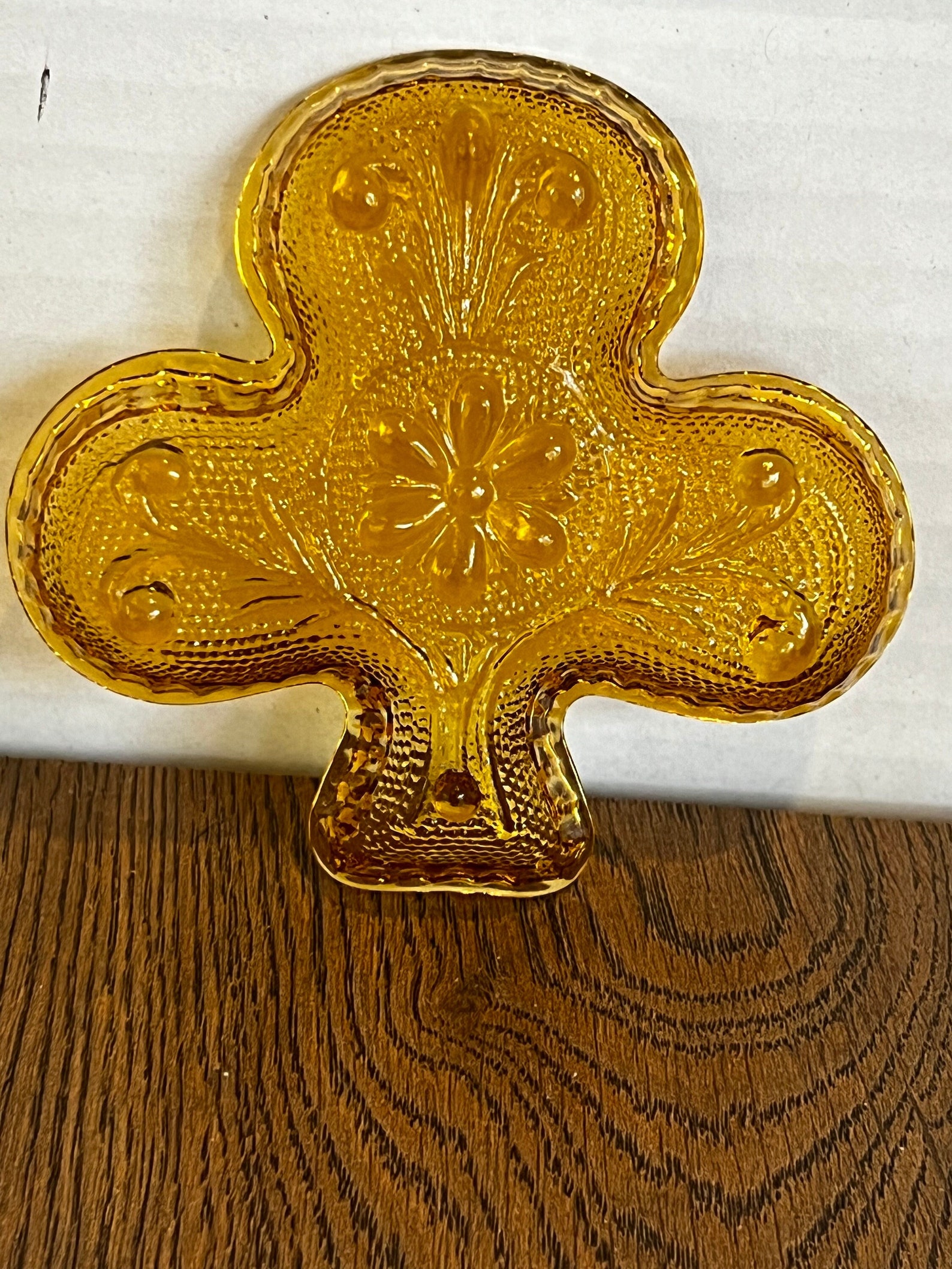 Vintage Tiara Indiana Amber Glass Snack Dishes Stylish Spade Plates for ...