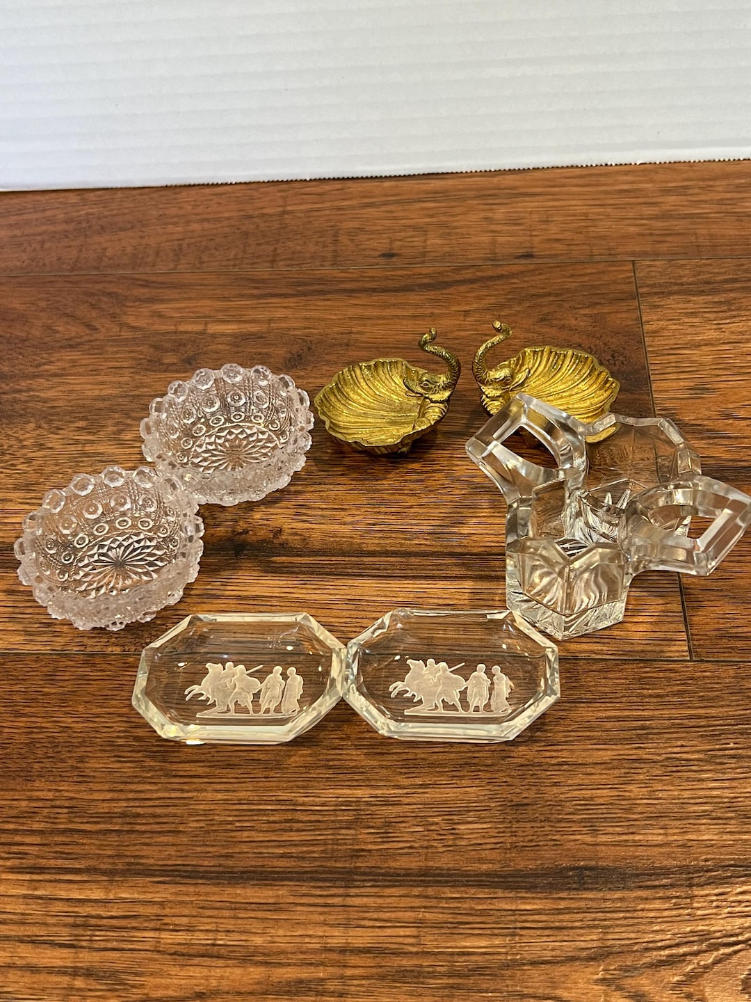 Vintage Glass or Brass Salt Cellars Fish, Round, Antique Salt Dip Bowls ...