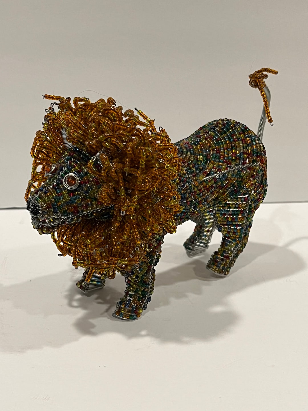 Whimsical Beaded Lion Beaded Wire Handmade Animal Sculpture - Etsy