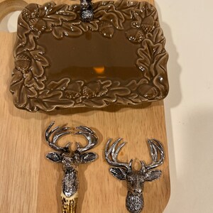 Mud Pie Deer Lodge Wood Cheese Board Charcuterie 3 Piece Set Stag Buck - Etsy
