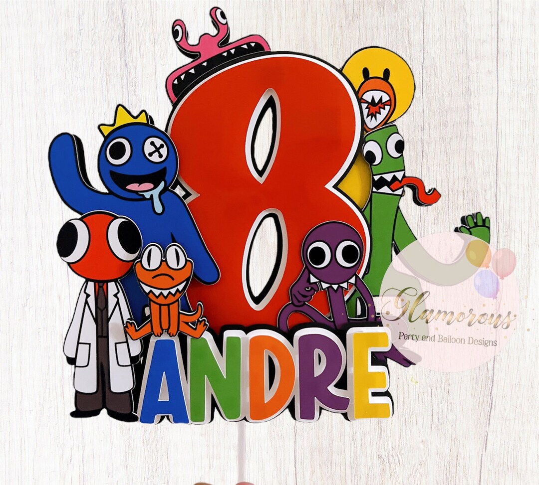 Rainbow Friends 3D Cake Topper Rainbow Friends Party Decor Rainbow ...