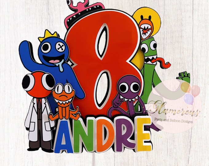 Rainbow Friends 3D Cake Topper Rainbow Friends Party Decor Rainbow ...