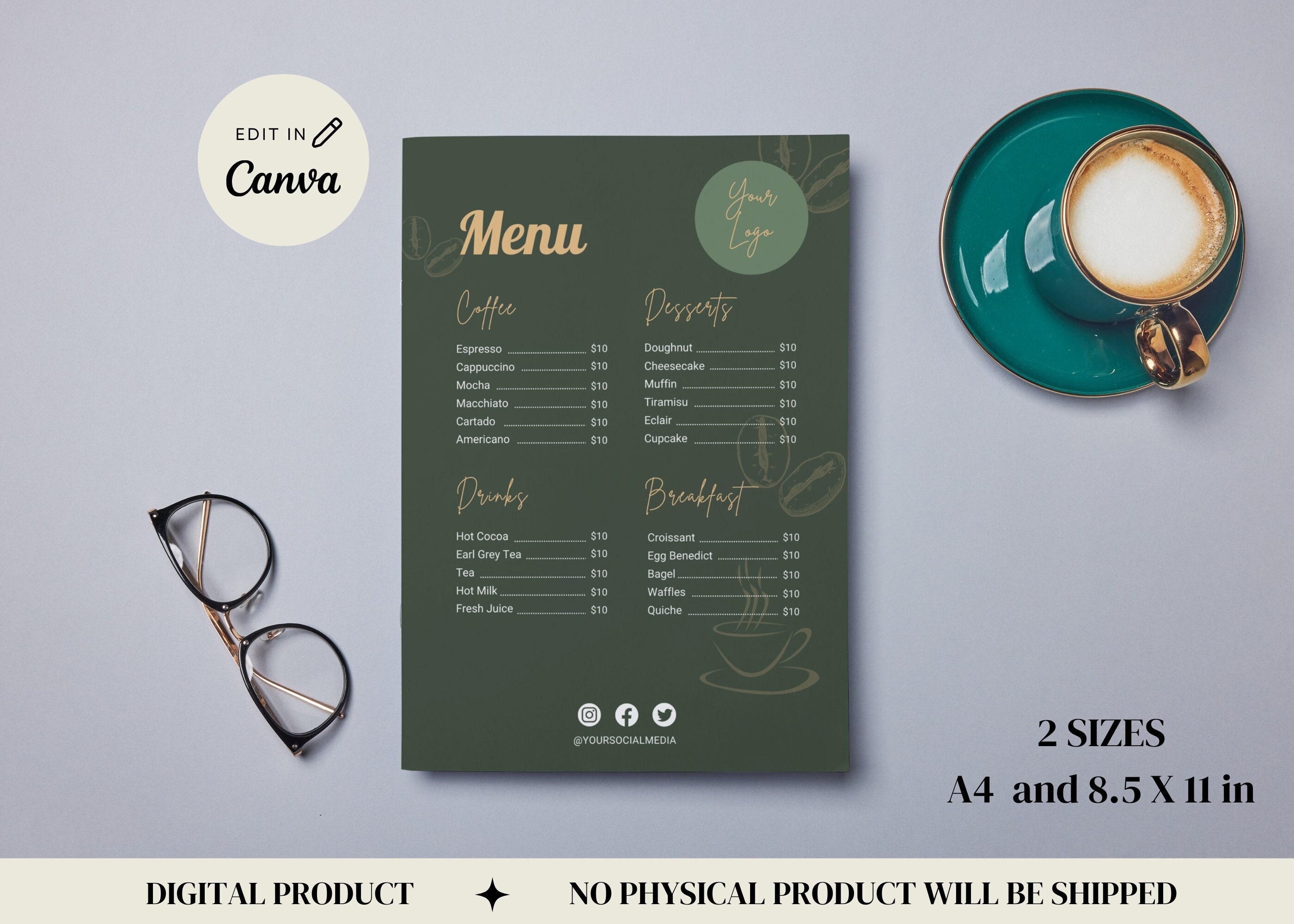 Minimalist Restaurant Menu Template Cafe Menu Template Restaurant ...