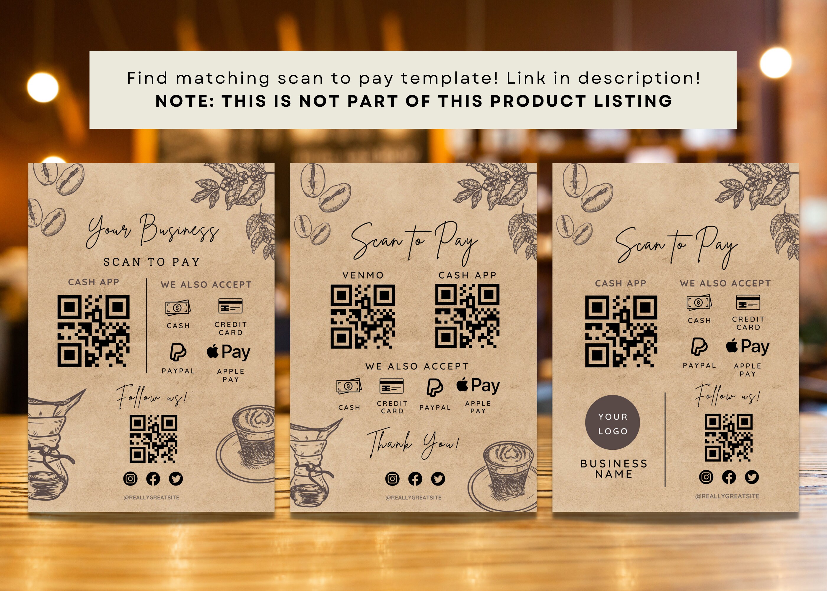 DIY Coffee Shop Menu Template Editable Cafe Menu Template - Etsy