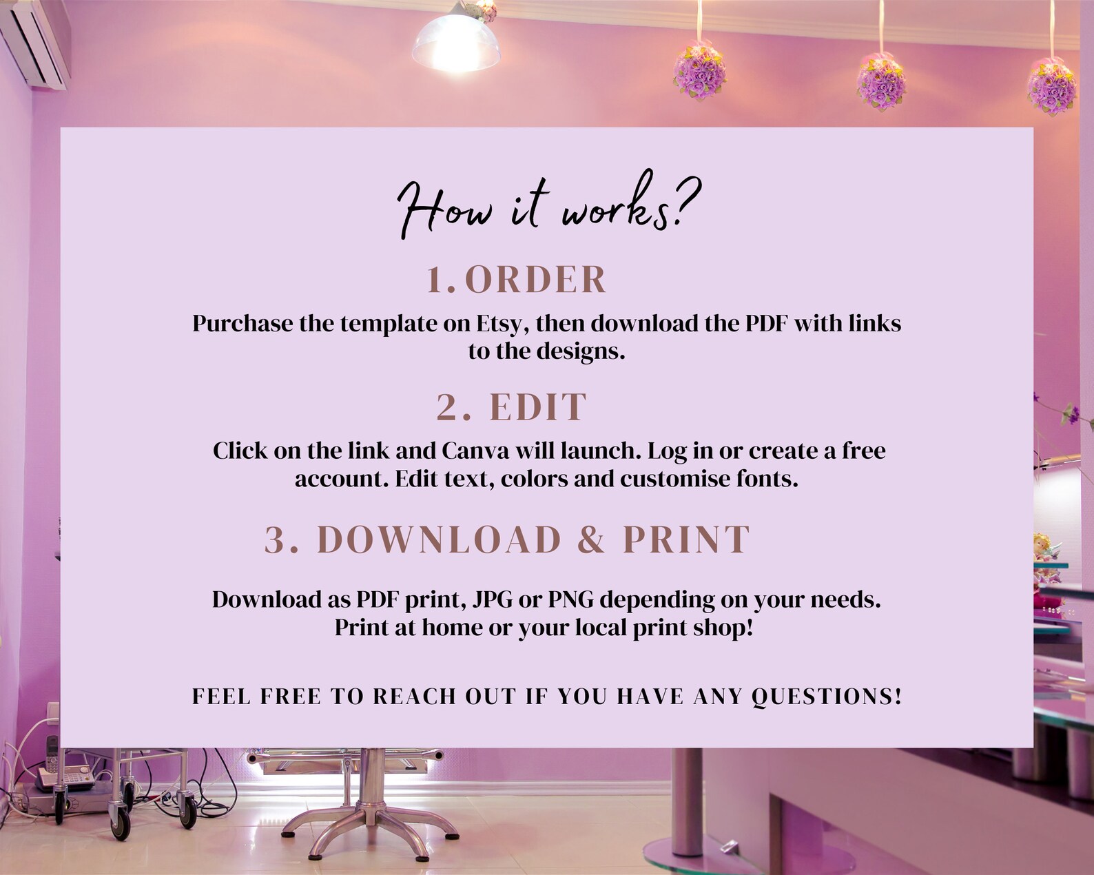 Neon Price List Template DIY Small Business Printable Pricing Guide ...