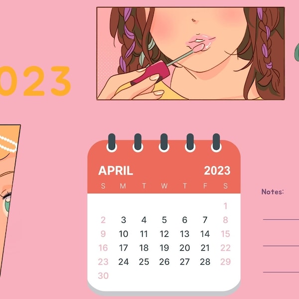 Girly Calendar - Etsy