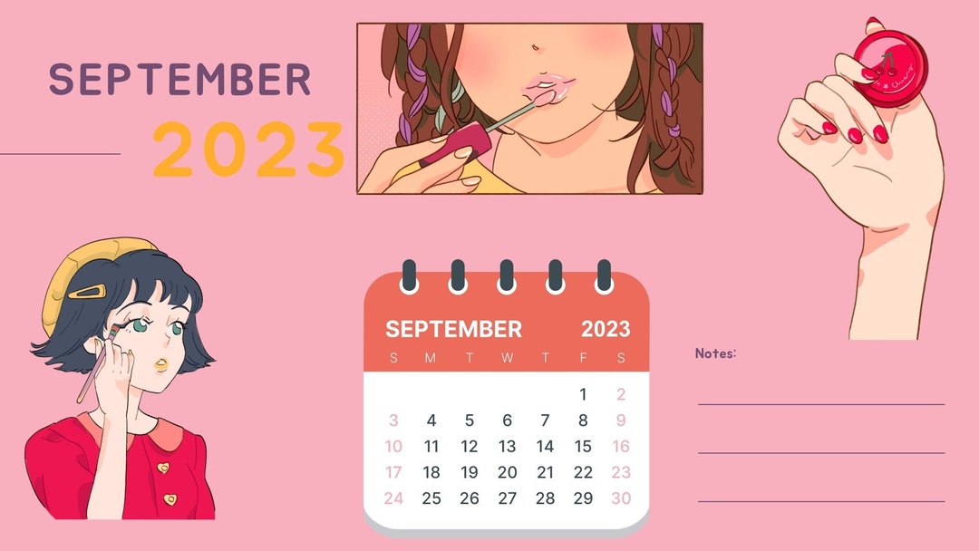 Digital Calendar Girly Calendar Anime Calendar Pink Calendar - Etsy