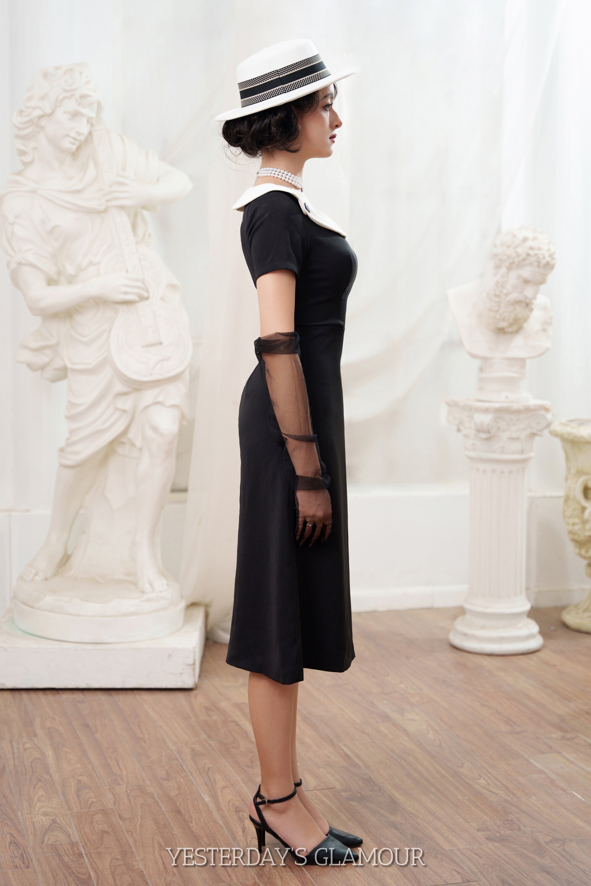Judy Dress - 1950s Retro A-line Dress With Scoop Neck and Contrast ...