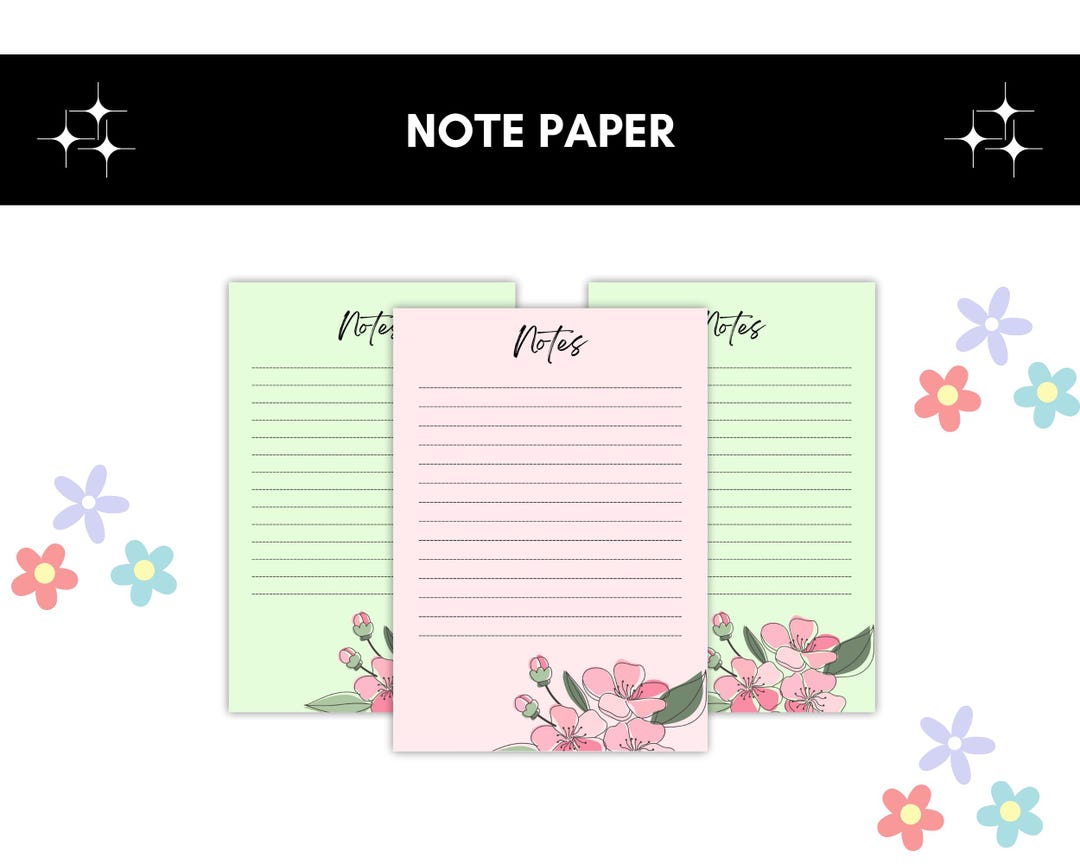 Note Paper, Lined Paper 6x9 Inch - Etsy