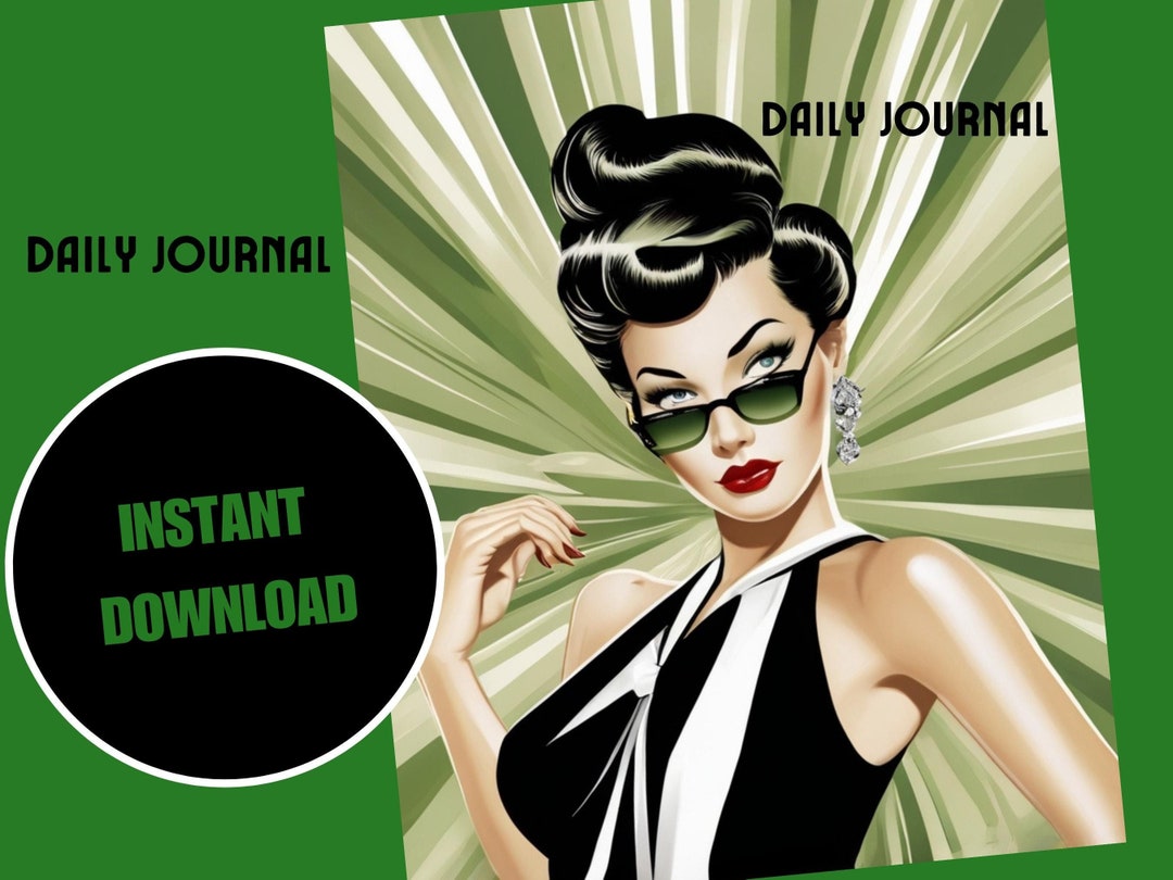 Daily Journal With Prompts, 1950s Theme, Guided Writing Notebook, Retro ...