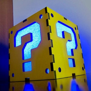 Mario Question Block Wooden Lantern Best Christmas Present - Etsy