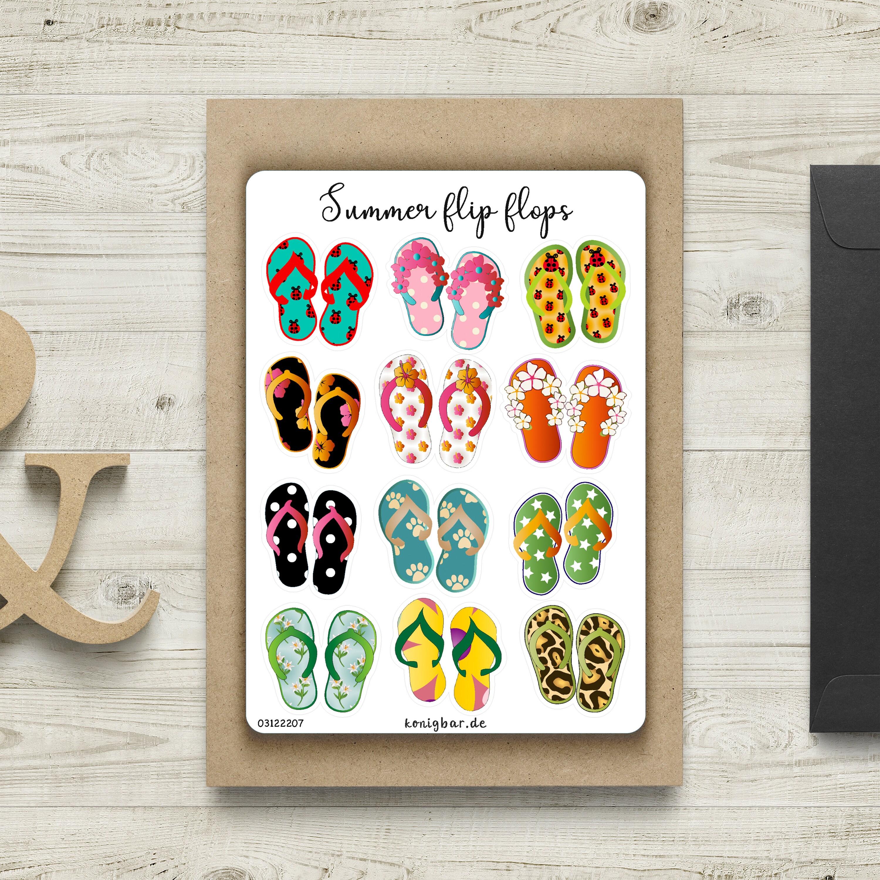 Stylish and Fun Flip Flop Sticker Pack for Scrapbooking Wall - Etsy