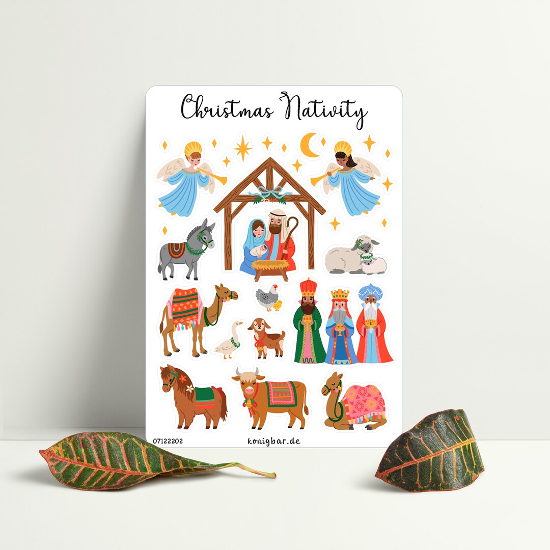 Christmas Nativity Stickers Sheet Bullet Journal Cozy Winter Winter ...