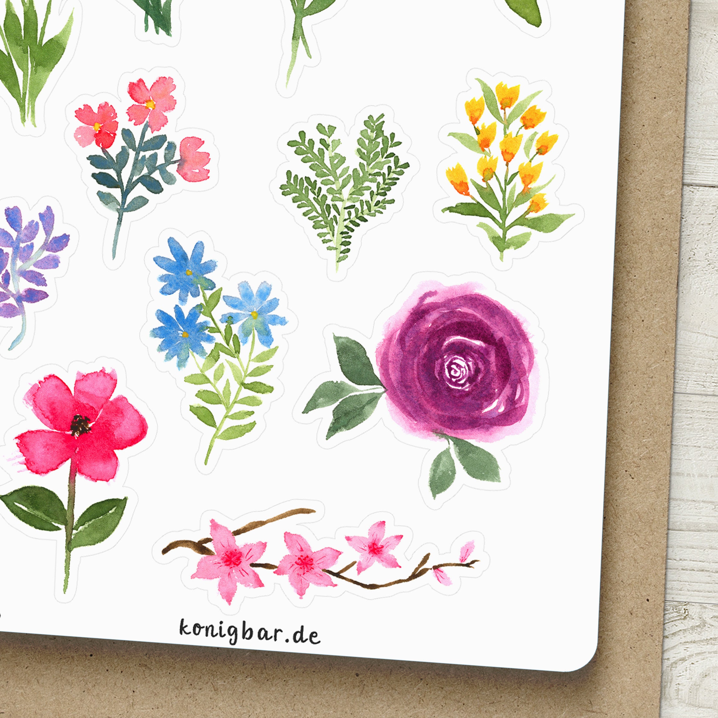 Hoja de pegatinas Tipos de flores / Pegatinas de diario de - Etsy España