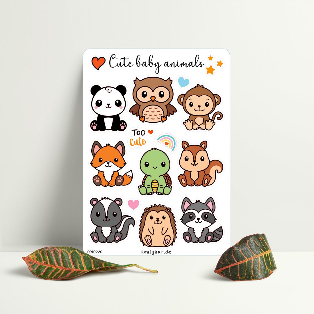 Sticker Sheet Adorable Animals Bullet Journal Sticker, Planner Sticker ...