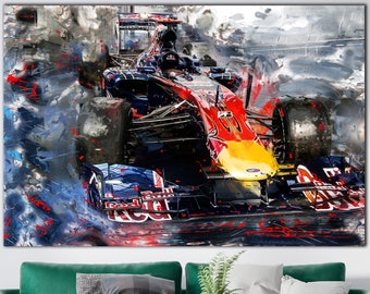 Red Bull Racing Art Canvas - Etsy
