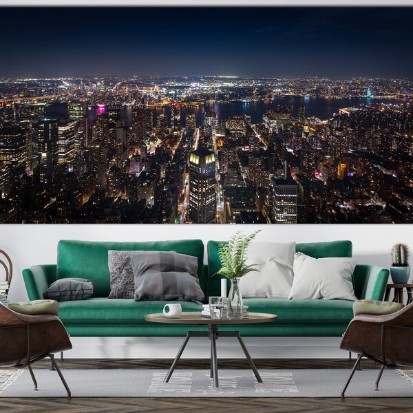 New York Skyline Night Print - Etsy