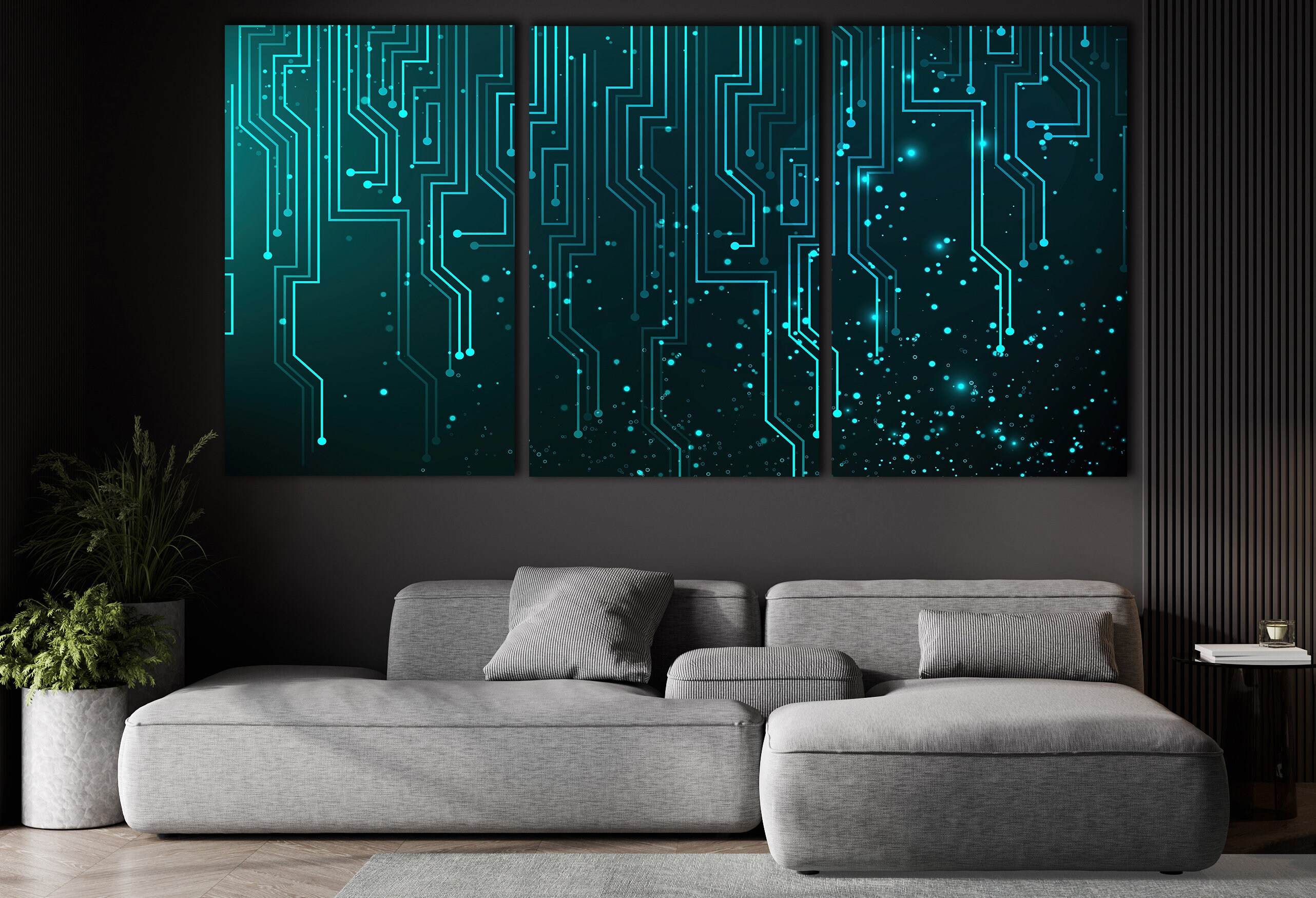 Circuit Wall Decor Huge Canvas Technology Wall Decor - Etsy
