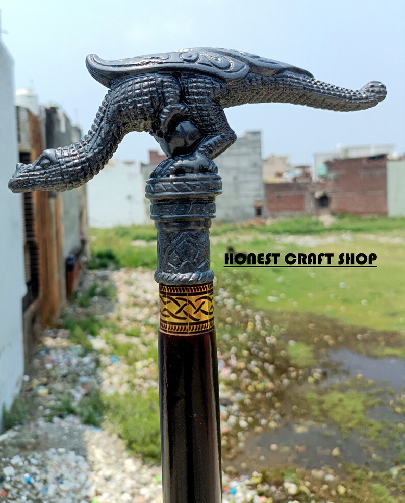 Dragon Handle Wooden Walking Stick Handmade Dragon Carving Wooden Walking Cane for Men Women ...
