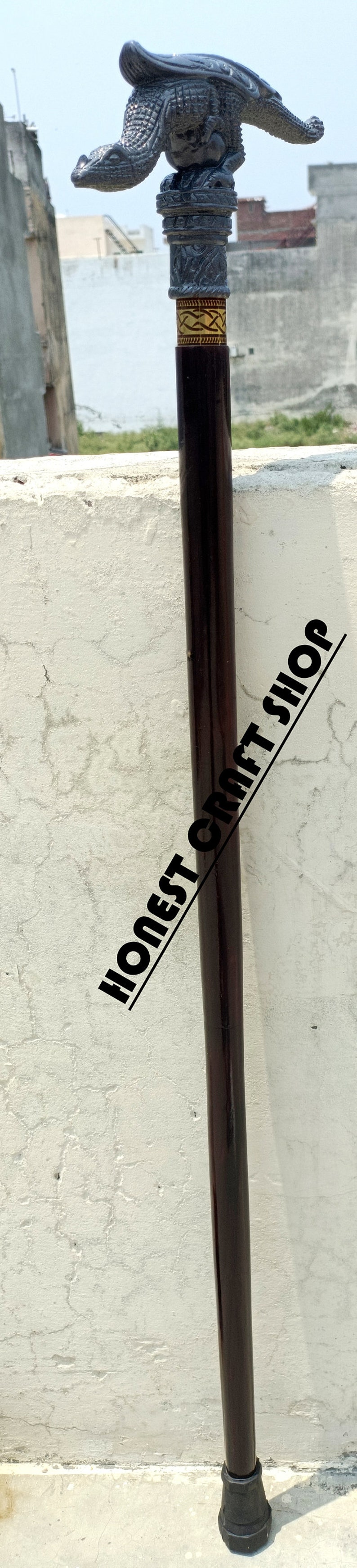 Dragon Handle Wooden Walking Stick Handmade Dragon Carving Wooden Walking Cane for Men Women ...