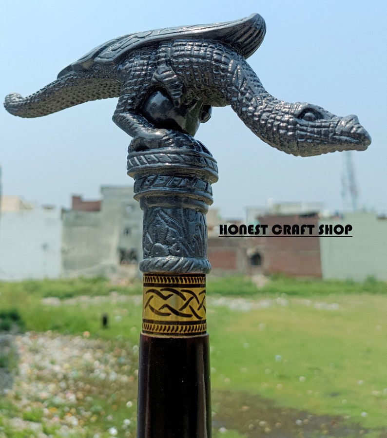 Dragon Handle Wooden Walking Stick Handmade Dragon Carving Wooden Walking Cane for Men Women ...