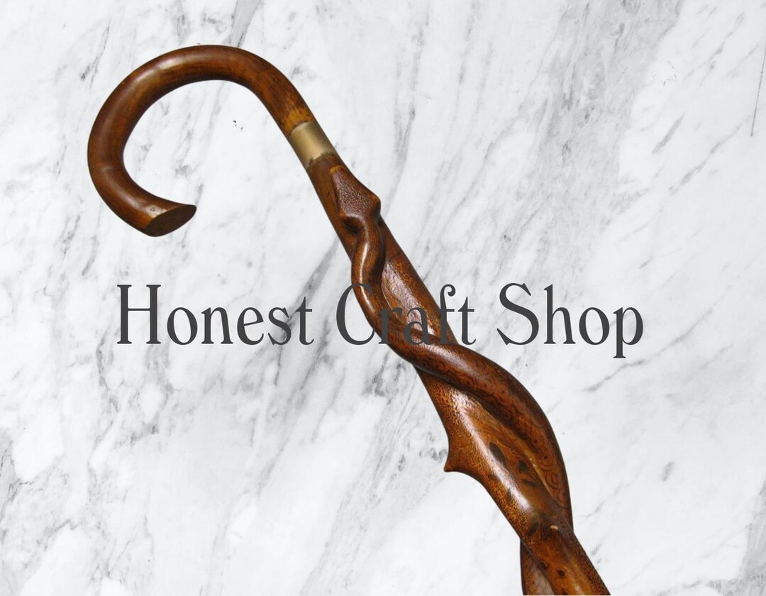 Handmade Cobra Snake Walking Cane: Solid Wood, Comfortable Grip - Etsy