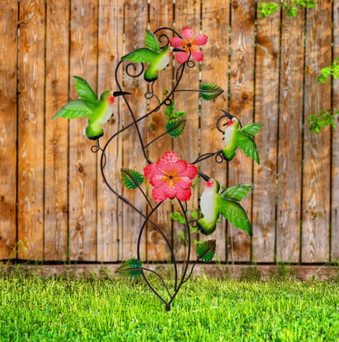 28 Inch Patio Lawn Garden Hummingbirds Garden Stake Decor - Etsy