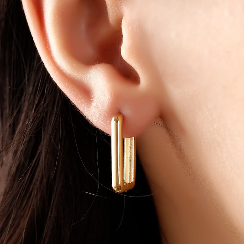 Rectangle Hoops - Etsy