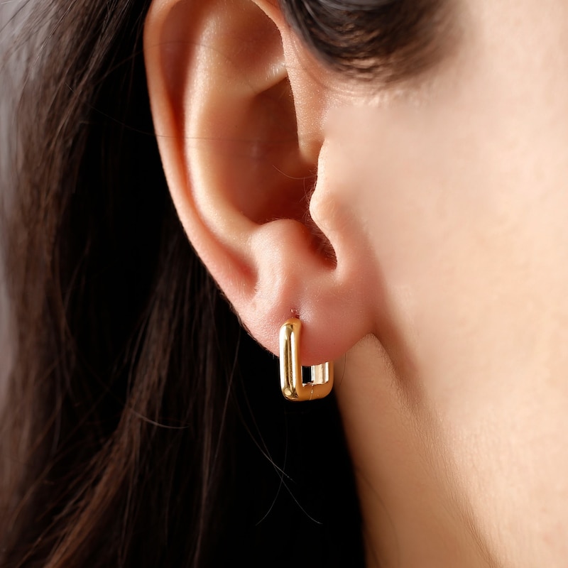 Square Gold Earrings - Etsy