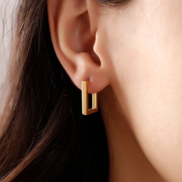 Rectangle Hoops - Etsy