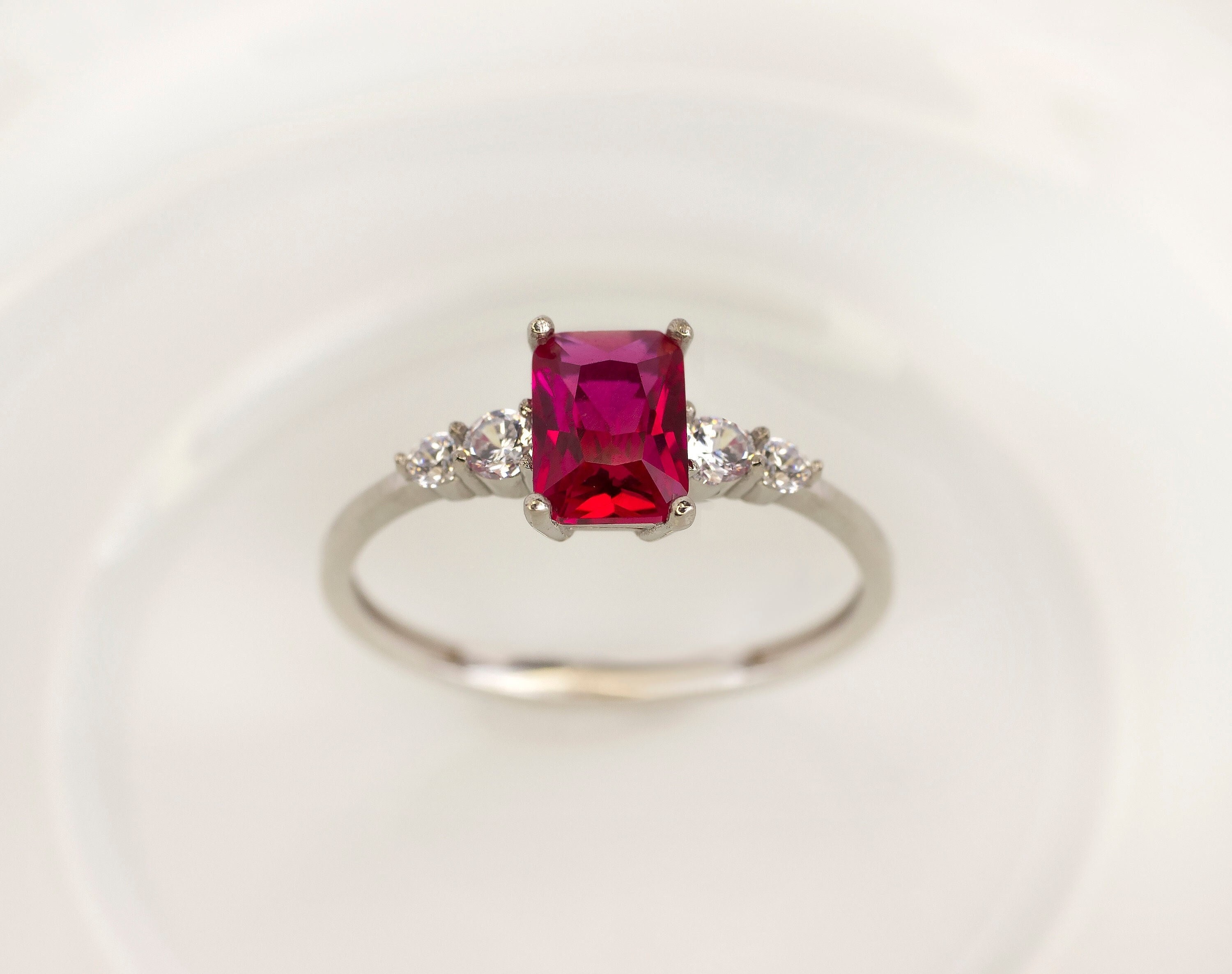 14k Gold Octagon Cut Ruby Ring 18k Ruby Engagement Ring 14k - Etsy