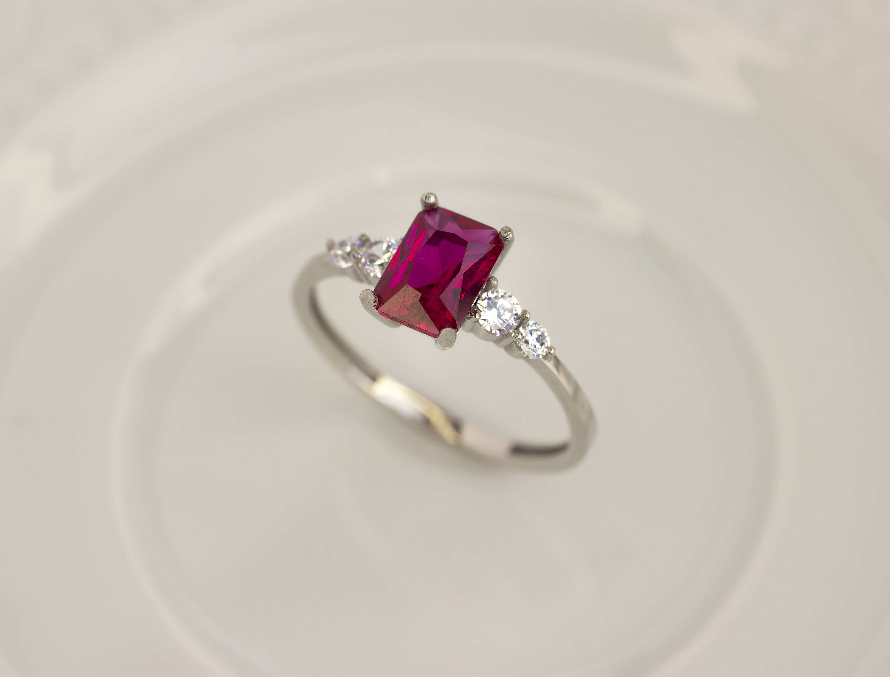 14k Gold Octagon Cut Ruby Ring, 18k Ruby Engagement Ring, 14k Solid ...