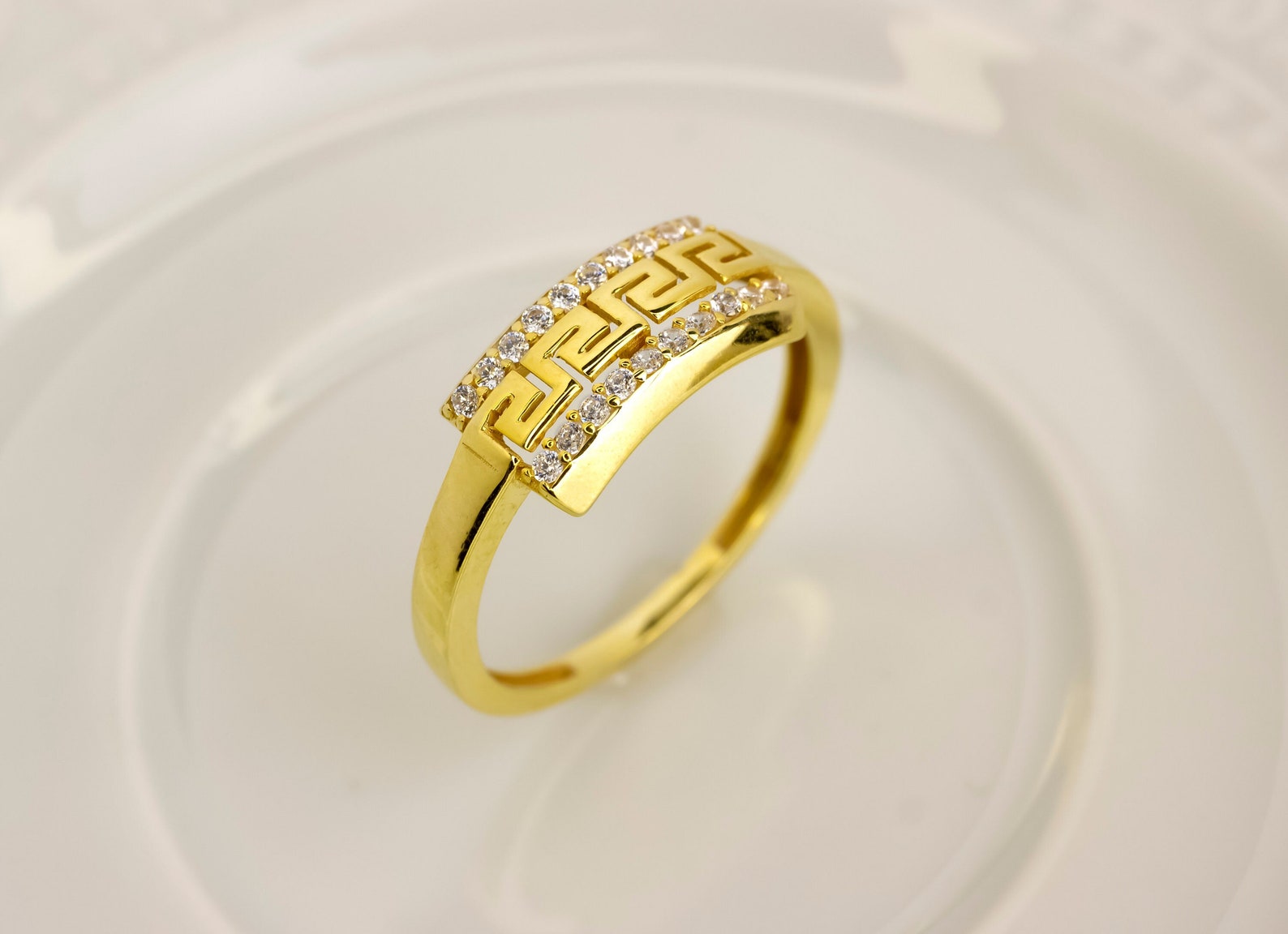 14k Gold Celtic Ring, 18k Solid Gold Greek Wedding Ring, 14k Solid Gold ...