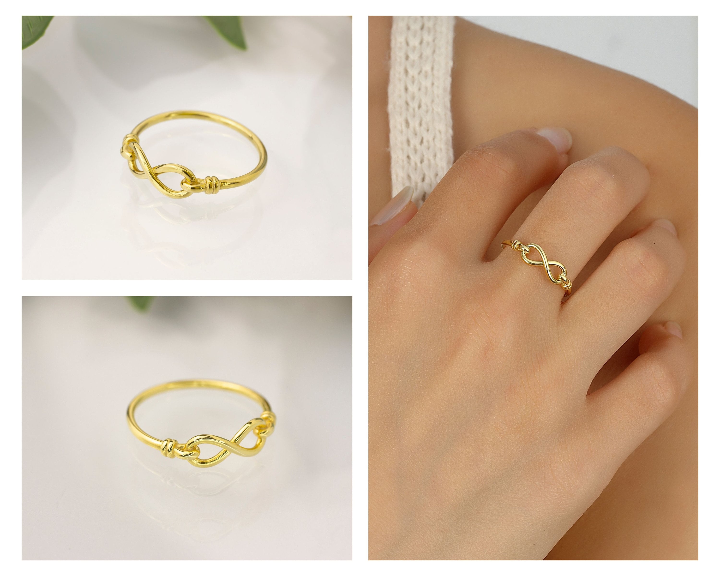 14k Gold Infinity Ring 18k Gold Infinity Ring Dainty Promise - Etsy