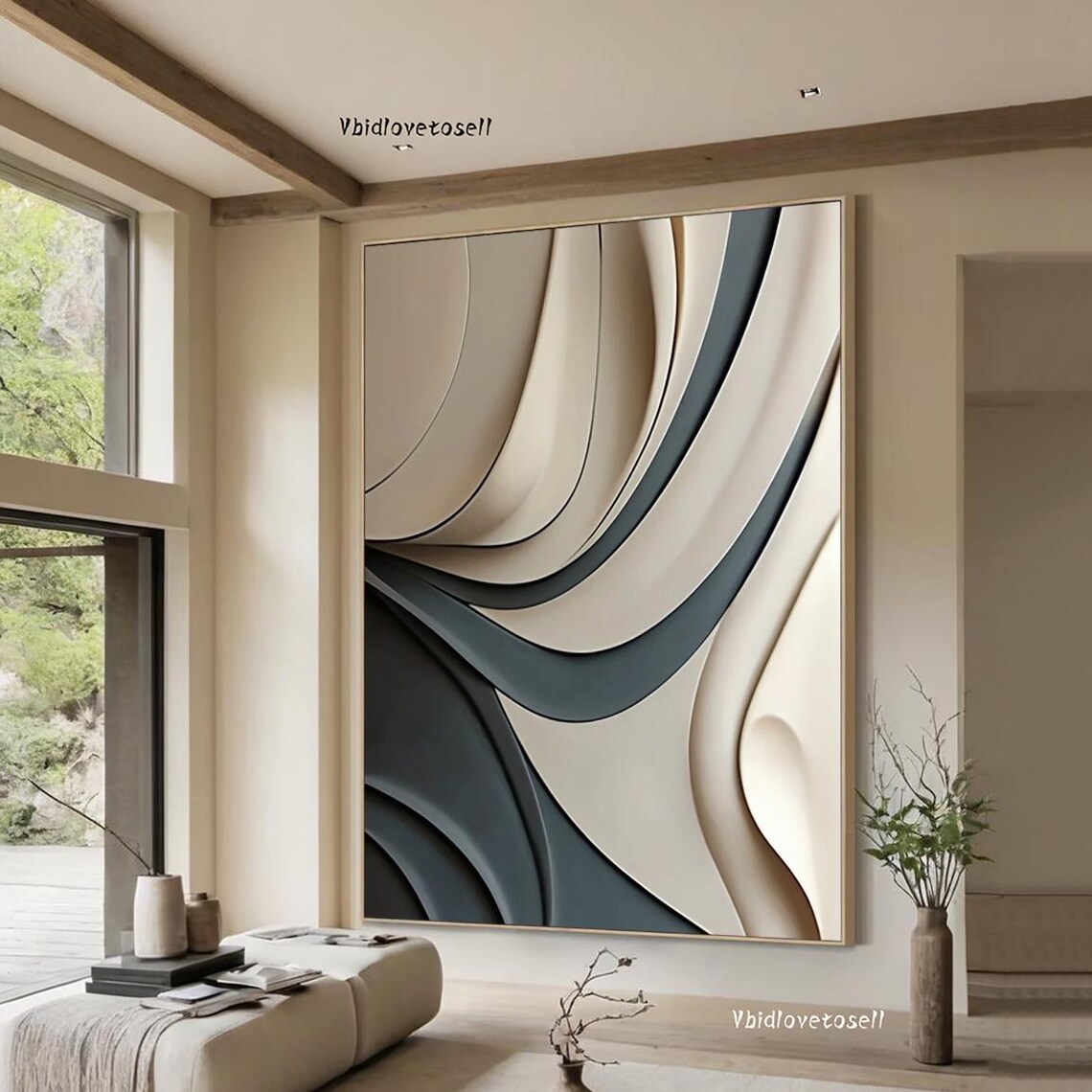 Hand-carved Wood Wall Art, Abstract 3D Sculpture, Textured White ...