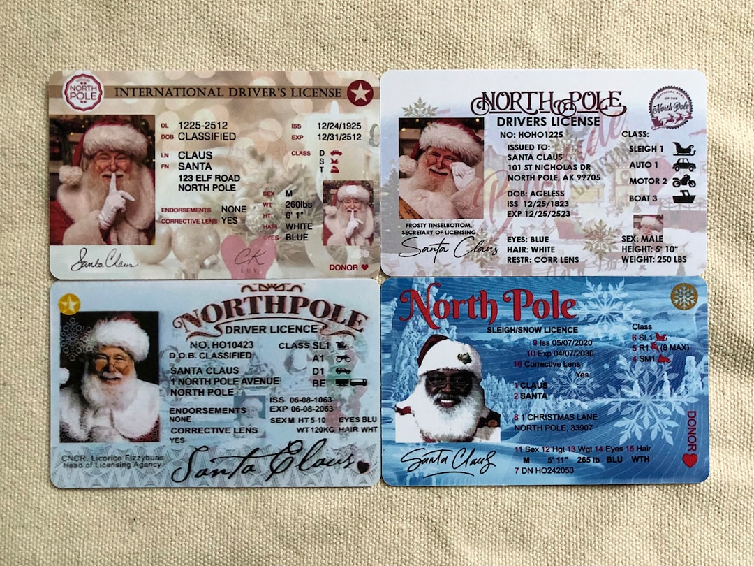 Santa Claus License, Lost Santa Driving License, Lost Santa Flying ...