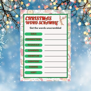 Christmas Word Scramble PRINTABLE for Adults and for Kids | Holiday ...