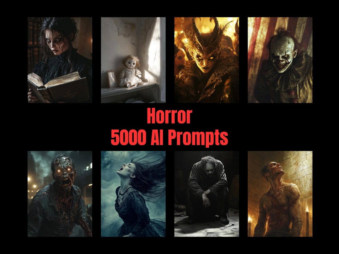 5000 Horror Midjourney Prompts, Gothic AI Art, Dark Digital Art, AI ...