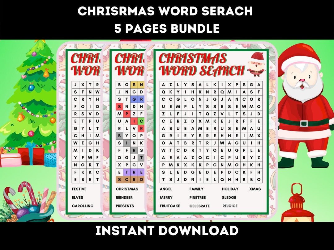 Christmas Word Search | Printable Christmas Game | Xmas Word Search ...