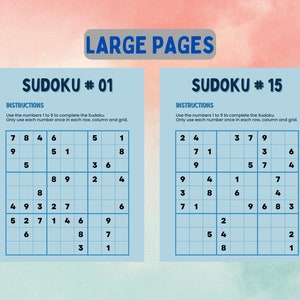 50 Easy Sudoku Puzzles for Seniors, Adults and Kids, Fun Printable ...