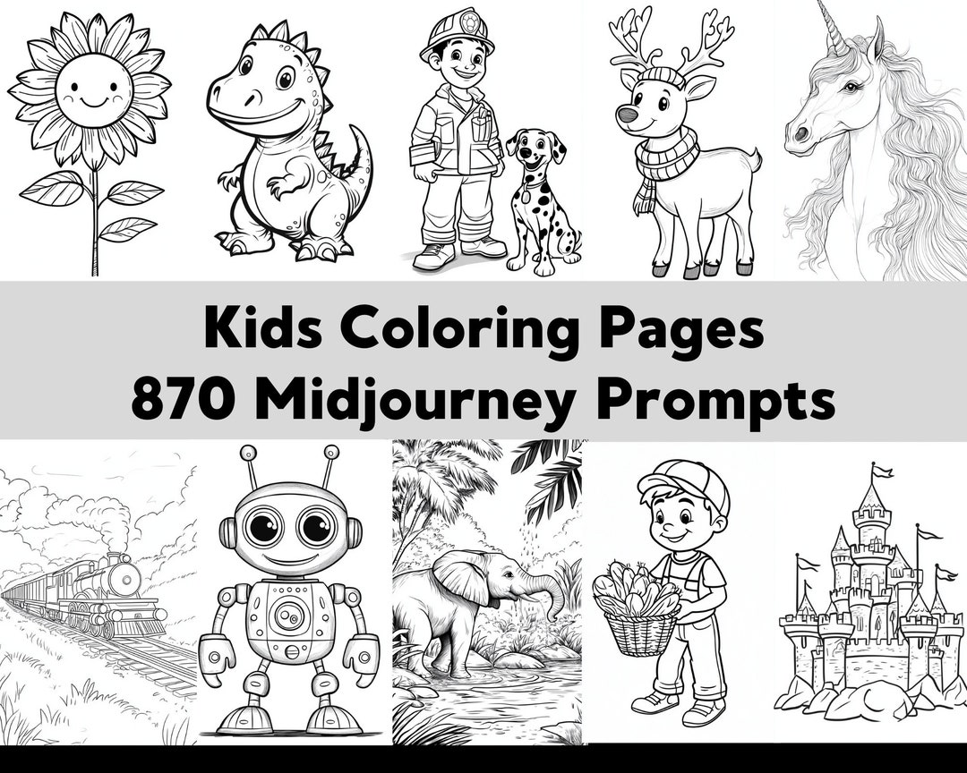 870 Kids Coloring Pages Midjourney Prompts, AI Art, Midjourney Prompt ...