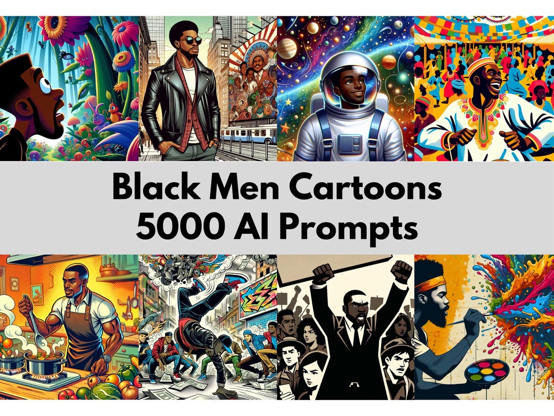 5000 Black Men Cartoons Midjourney Prompts, AI Art, Dalle Prompts ...