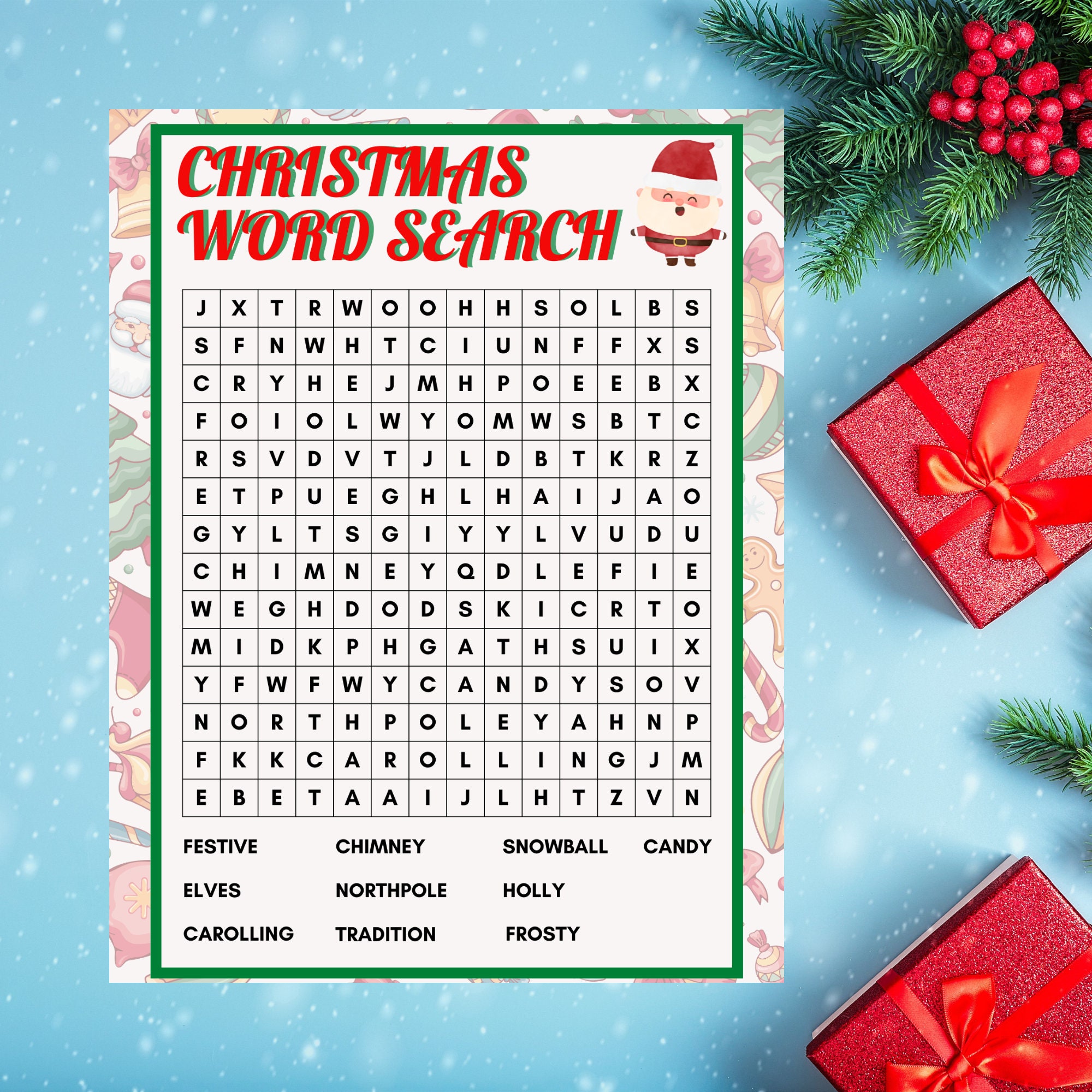 Christmas Word Search | Printable Christmas Game | Xmas Word Search ...