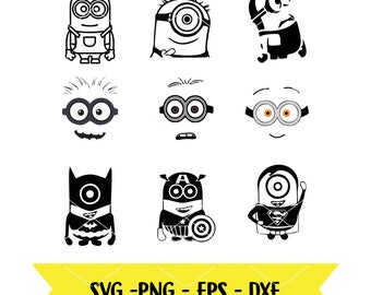 Minions Faces Vector - Etsy