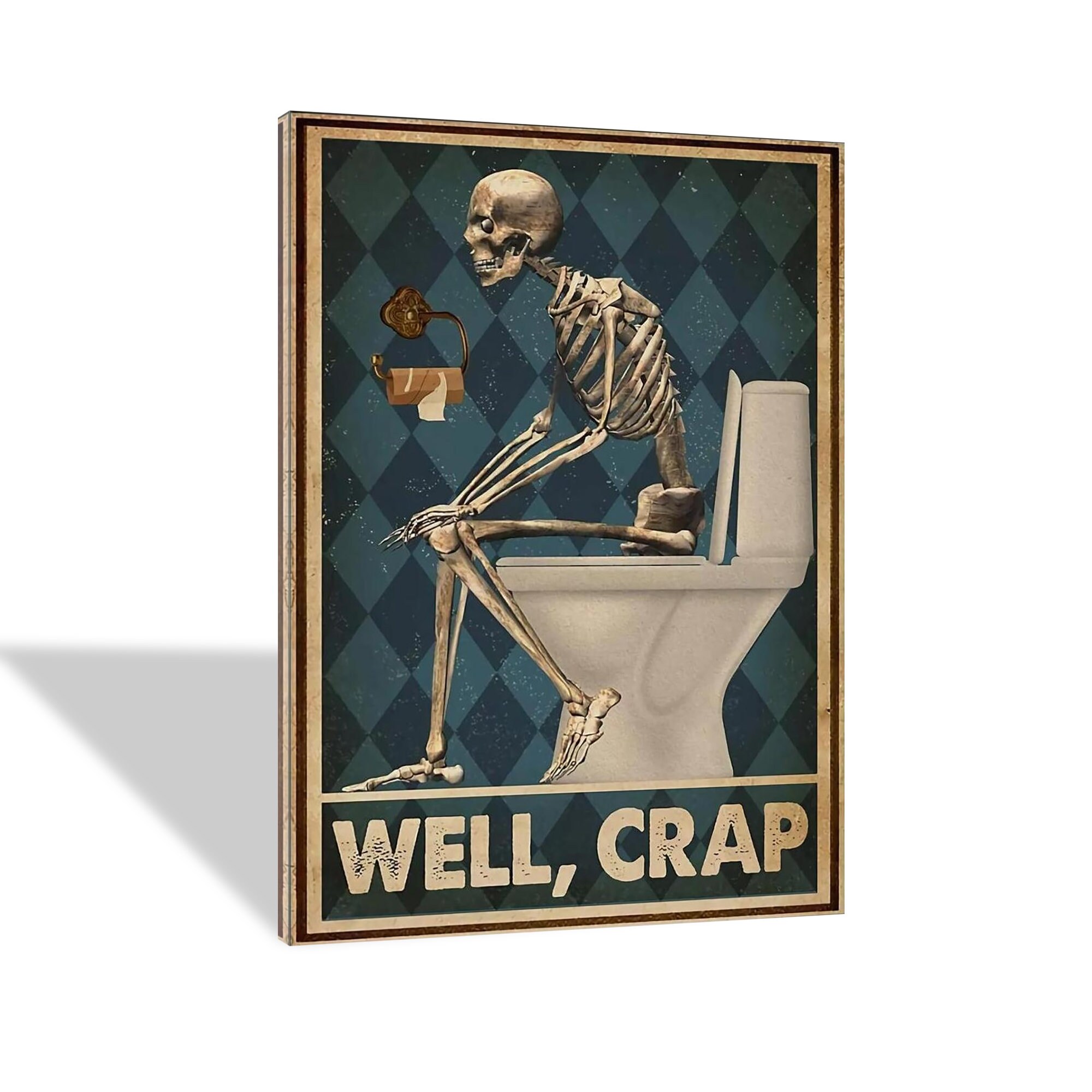 Abstract Canvasretro Restroom Well Art Crap Skeletonfunny - Etsy