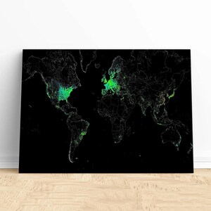 Digital Artwork World Map Canvas Wall Decor.modern Abstract Painting ...