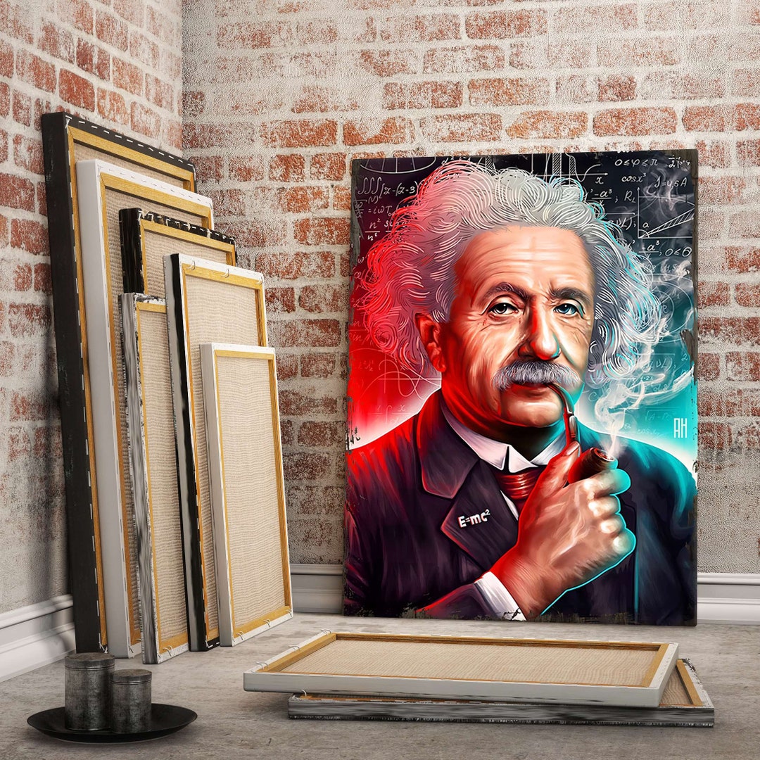 Einstein Canvas Wall Art, Einstein Portrait Painting, Einstein Mural ...