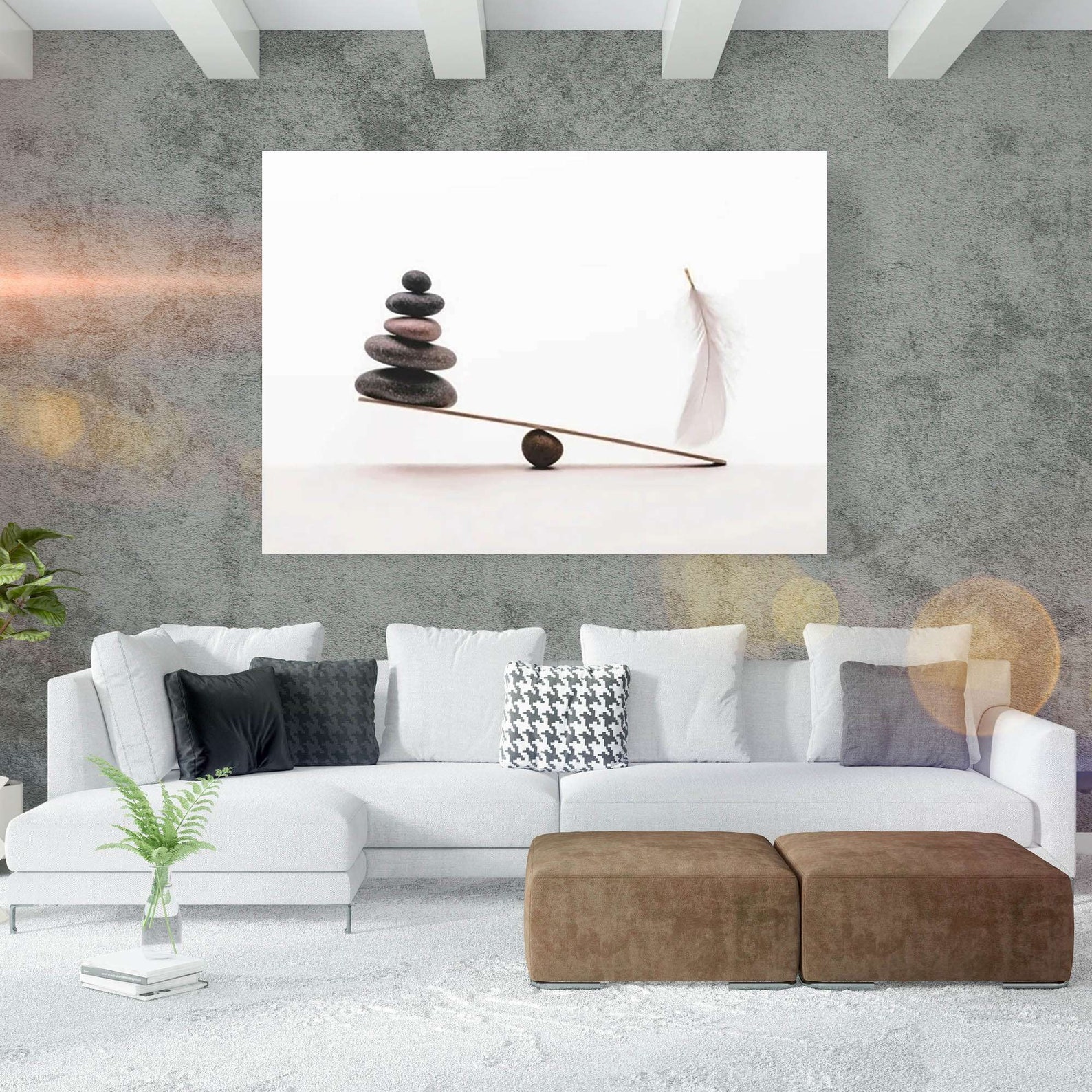 Stones Feather Balance Poster,zen Art for Harmony and Peace,create A ...